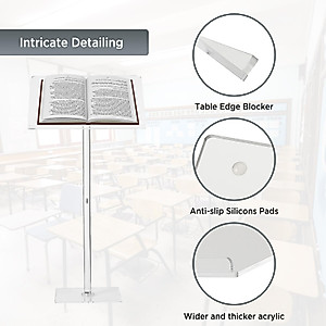 Goyappin Acrylic Podium Stand, Clear Podium,Pulpits for Churches,Transparent Presentation Lectern,for Churches, Weddings, Classroom, Conference ,23.6" L x 15.7" W x 42.3" H