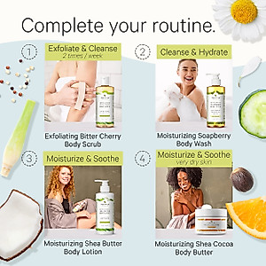 Tree to Tub Unscented Body Wash for Sensitive Skin & Dry Skin - Moisturizing pH Balanced Fragrance Free Body Wash, Hydrating Sulfate Free Body Soap for Women & Men w/Organic Shea Butter, Natural Aloe