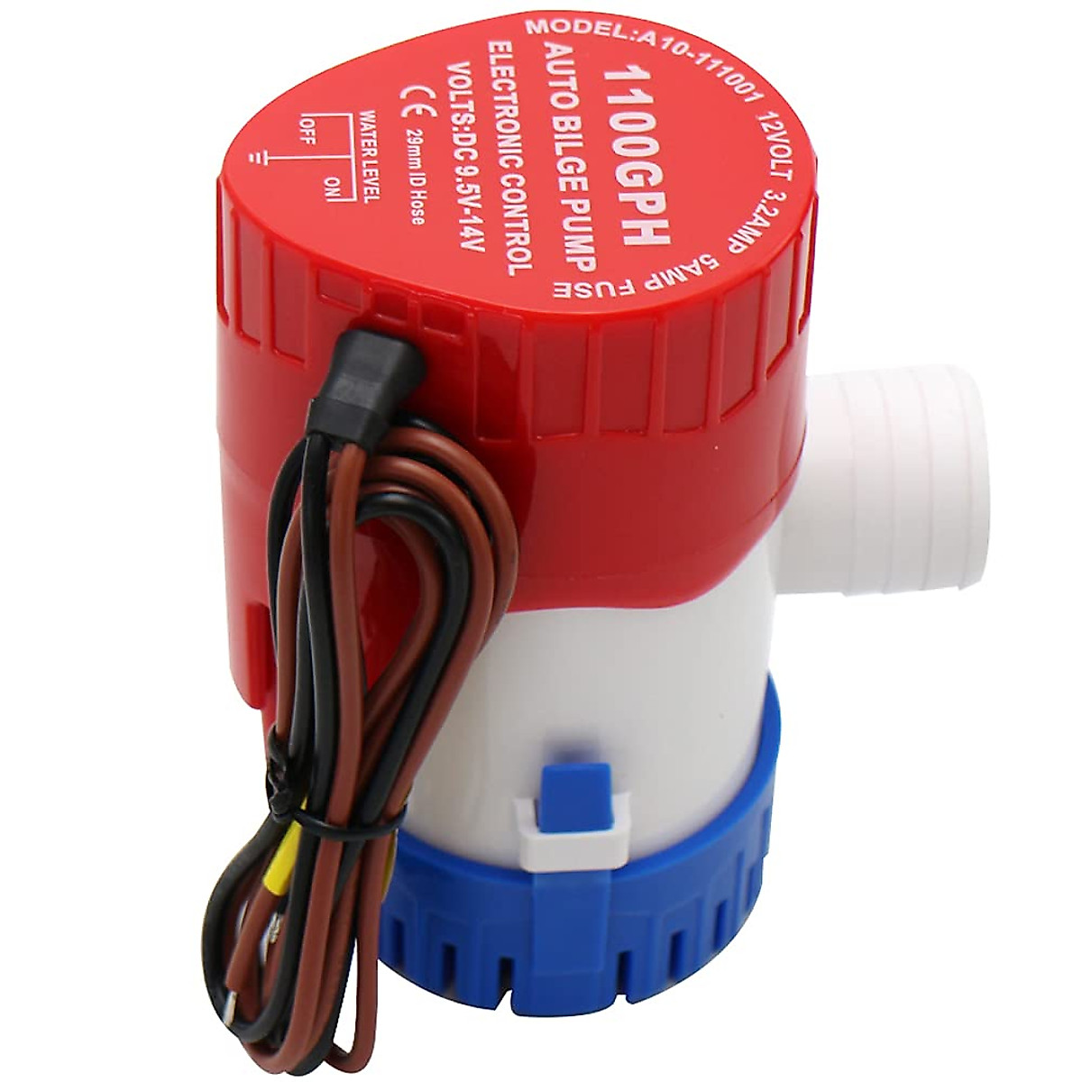 MAKERELE Auto Bilge Pump for Boats 12v 1100GPH Automatic Submersible Boat Bilge Water Pump with Electronic Switch (Outlet Diameter：1 1/8 inch/29mm)…