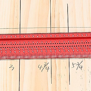 AKNgoes Woodworking Scriber T-Square Ruler 24in with Thoughtful Support Lips, Architect Ruler for Carpenter Work, Layout and Measuring Tools
