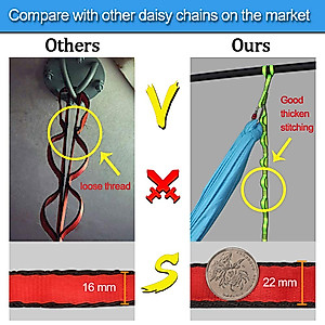 KIKIGOAL 2pcs Safety Daisy Chains Strong Climbing Strap Adjustable Nylon Strap Rope Yoga Pilates Stretching Straps (grey, 105cm * 1.5cm/41.34'x0.59")