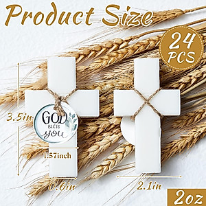 Otuuz 24 Pcs Cross Soap Baptism Favors Baby Baptism Favor Scented Soap Favors Baby Shower Favors Christening Favors Communion Favor for Guests Party Wedding Birthday Gift Bridal