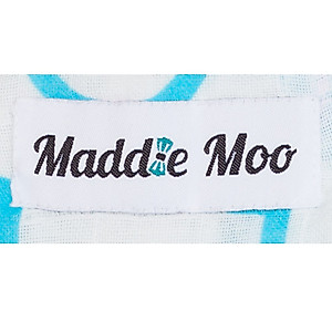 Maddie Moo Car Seat Canopy with Breathable, Muslin for Baby Seats, Blue and White Pattern