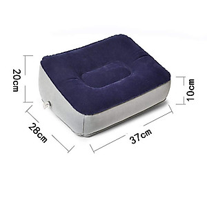 CLISPEED Inflatable Travel Foot Rest Pillows Adjustable Height Leg Rest Pillow Inflating Airplane Bed Foot Stool Under Desk Office Footrest for Gaming Computer Work