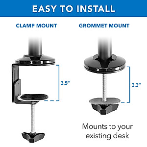MOUNT-IT! Sit Stand Monitor Desk Mount [Fits 32" Screens] Height Adjustable, Full-Motion Articulating Arm with Keyboard Tray and Cable Management (Black)