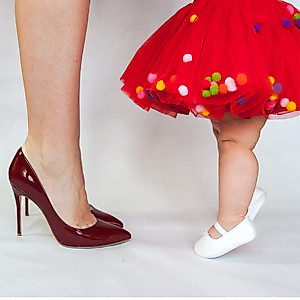 YOHA Baby Girls Birthday Tutu Dress Mermaid Tutus Soft Pom Tutu Dress for Toddler Girls(Red,100)