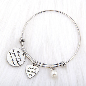 PLITI Wedding Jewelry Aunt of the Bride Bangle Bracelet Thank You for Your Constant Love and Support Wedding Gift for Aunt (Aunt of the bride)