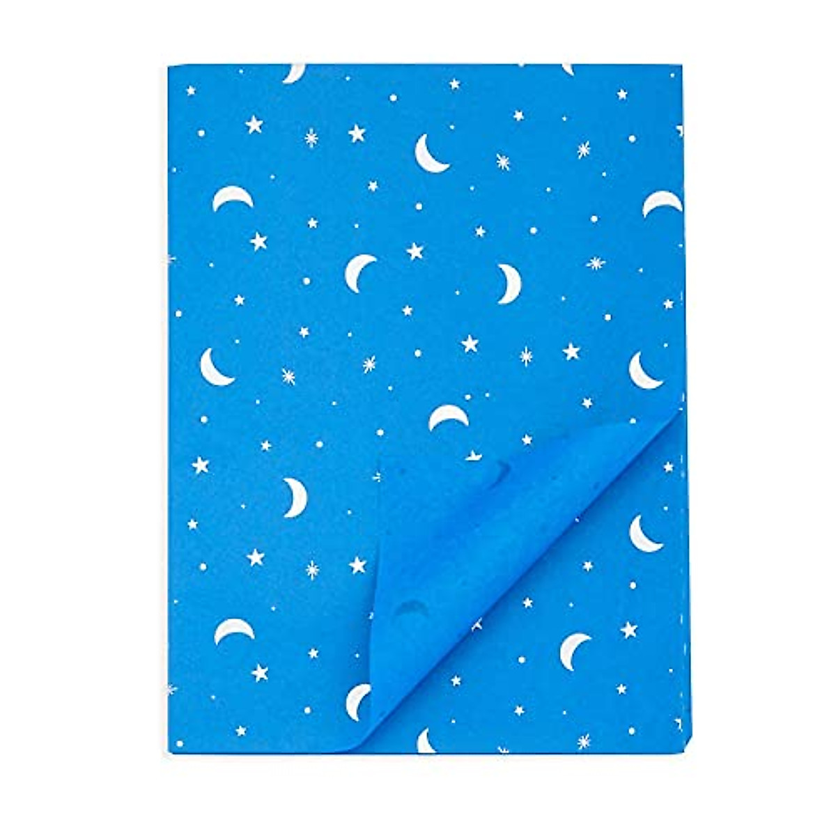 Moon and Stars Gift Wrap Tissue Paper for Bags, 3 Blue Colors (20x26 in, 60 Sheets)