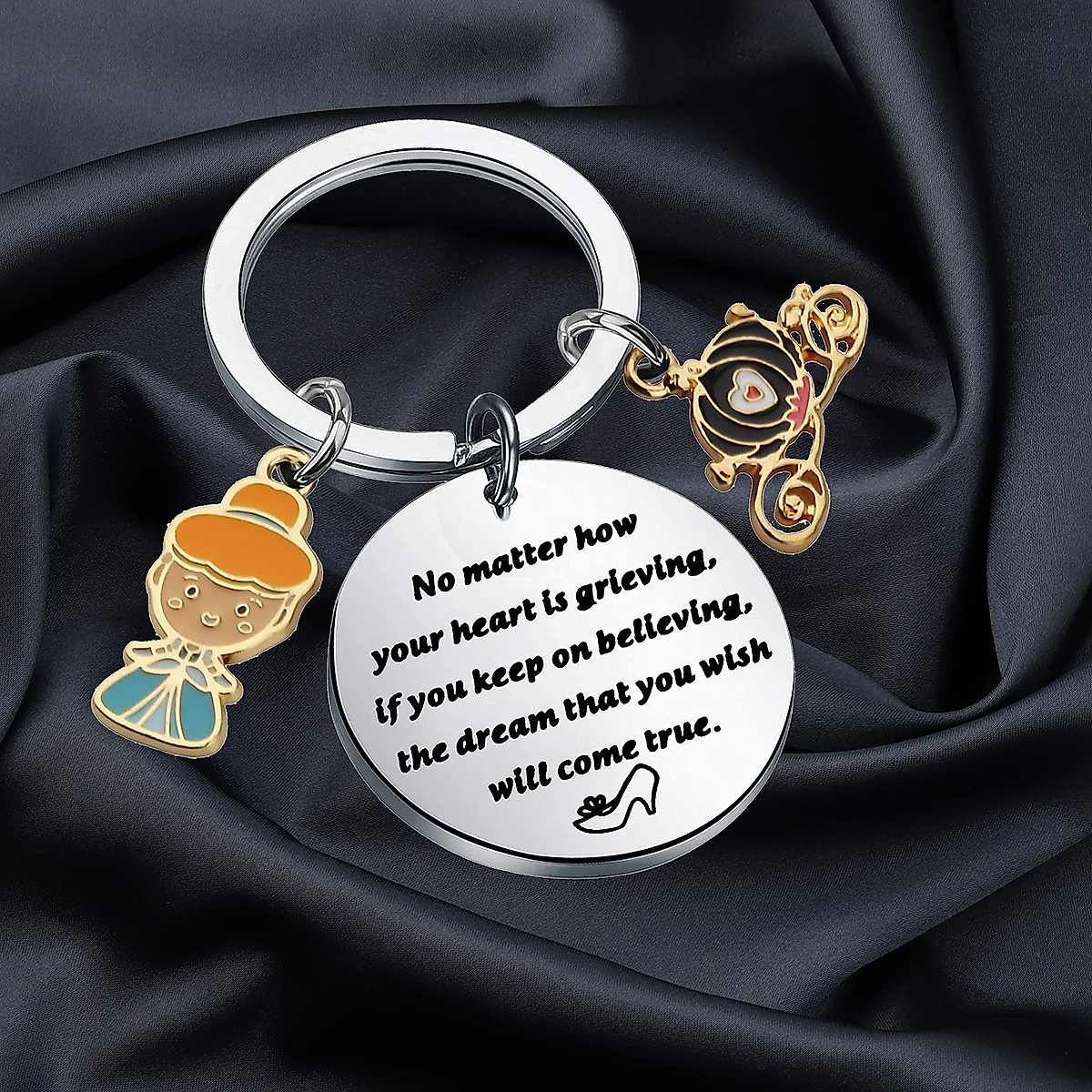 AKTAP Inspirational Gift Fairy Tale Princess Inspired Keychain Fairy Tale Jewelry Cartoon Princess Gift