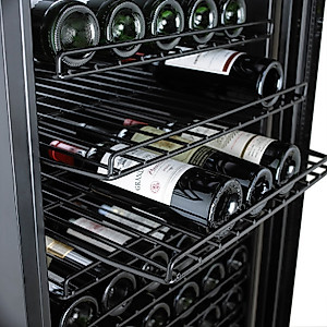 Wine Enthusiast Classic 165 Bottle Wine Refrigerator - Freestanding Touchscreen Wine Cooler, Black
