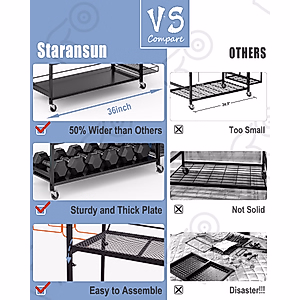 Staransun Yoga Mat Storage Rack, Home Gym Workout Accessories Organizer, Sporting Goods Storage with Baskets and Hooks, Yoga Mats, Dumbbell, Resistant Band, and other Workout Equipment Holder