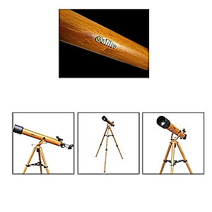 Galileo 800mm x 60mm Wood Grain Finish Astro-Terrestrial Telescope Kit with Smartphone Adapter