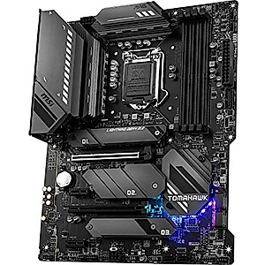 MSI MAG Z590 TOMAHAWK WIFI Gaming Motherboard (ATX, 11th/10th Gen Intel Core, LGA 1200 Socket, DDR4, PCIe 4, CFX, M.2 Slots, USB 3.2 Gen 2, Wi-Fi 6E, DP/HDMI, Mystic Light RGB)