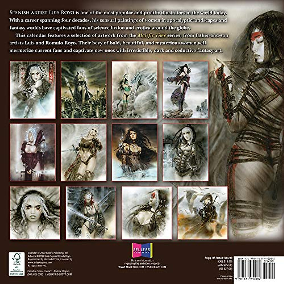 2021 The Fantasy Art of Royo 16-Month Wall Calendar