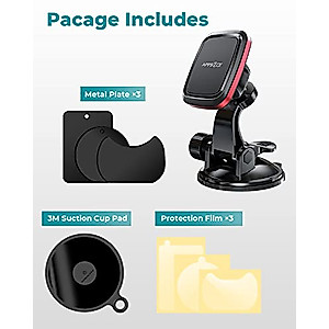 APPS2Car Magnetic Car Phone Mount with Adjustable Arm & 6 Strong Magnets Universal Dashboard Windshield Cell Phone Holder Compatible with iPhone 13 Pro 12 Pro Xs XS Max XR, Samsung S10 S9 and More