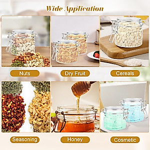 3 Pack 220ml/7.4oz Plastic Storage Jars Clear Bottles Wide Mouth Canning Jar Multi-Purpose Container with Lids&Inner Liners for Kitchen Home
