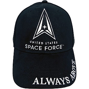 Flakita's Novelties United States Space Force Always Above Semper Supra Embroidered Baseball Cap Hat [EE] Black