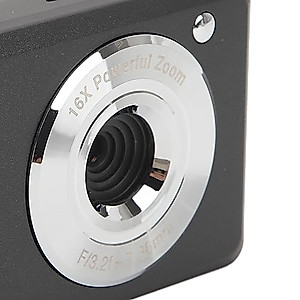 4K Digital Camera, Teens Small Camera Timer Shooting Autofocus Face Recognition 2.7 Inch TFT Screen with Lanyard for Vlogging (Black)