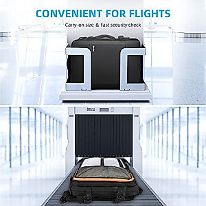 HOMIEE Travel Laptop Backpack TSA Friendly Flight Approved Carry-on Bags with USB Charging Port, 40L Expandable Luggage Daypack Large Suitcase Durable Weekender Bag, Black