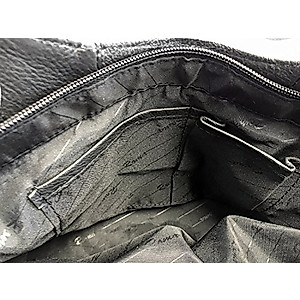 Roma Leathers Leather Locking Concealment Purse - CCW Concealed Carry Gun Shoulder Bag (Black)