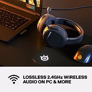 SteelSeries Arctis 1 Wireless Gaming Headset – USB-C – Detachable Clearcast Microphone – for PC, PS4, Nintendo Switch and Lite, Android – Black