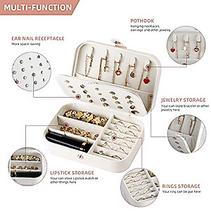 CASEGRACE Jewelry Box For Women Travel Jewelry Organizer Double Layer for Necklace Earring Rings Jewelry Holder Case