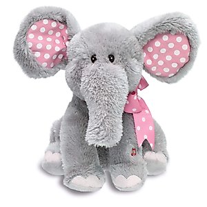 Cuddle Barn Ellie the Elephant - Animated Musical Pink Polka Dotted Stuffed Animal Plush Toy Sways, Flaps Floppy Ears, and Sings "Do Your Ears Hang Low," 12"