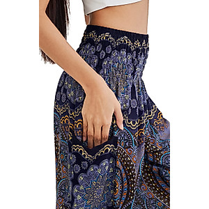 Joob Joob Boho Pants for Women - Hippie Harem Pants Women - Womens Yoga Pants – Comfy Bohemian Flowy Hippie Clothes - Midnight Medium