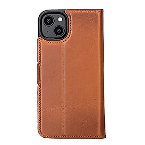 VENOULT Leather Wallet Case Comptible with iPhone 15 Pro MAX Man or Women, 15 Pro / 15 Plus 14 Pro / 13/12 and All Genuine Leather, 4 Card Holder Folio Cover, Wireless Charge, Kick Stand, ID Window