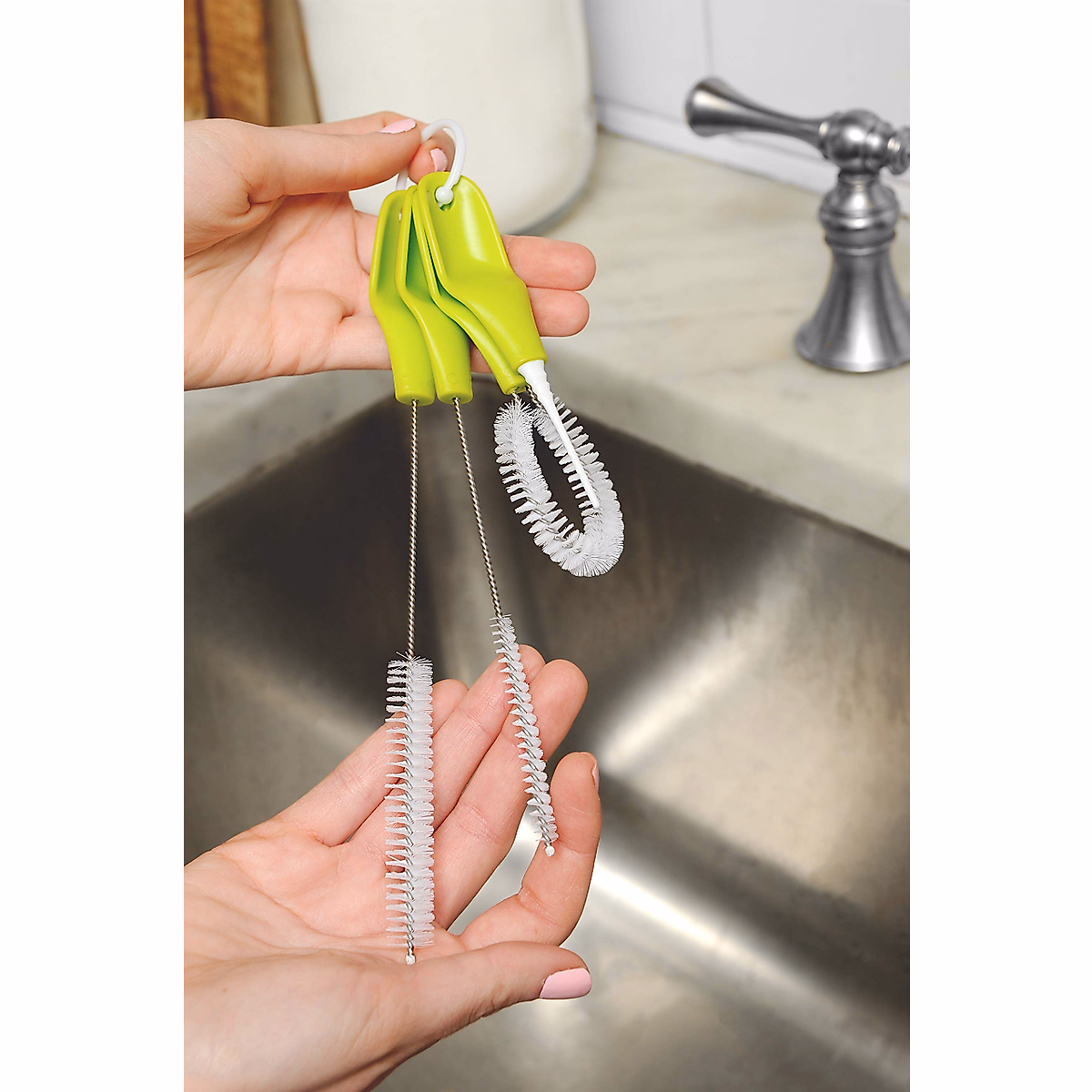Full Circle Green Little Sipper Bottle and Straw Detail Cleaning Brush Set, One Size