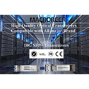 Macroreer 10GBase-LR SFP+ LC Transceiver, 10G Single-Mode Module for Brocade 10G-SFPP-LR Transceiver 1310nm 10km SFP+ 10 GBPS LR Optical SFP Module