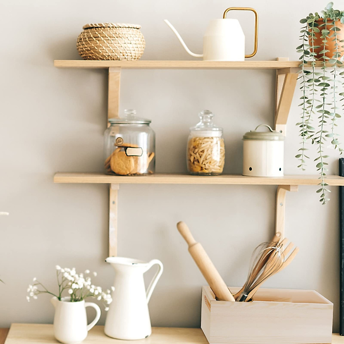 Aweyka 6 Packs Unfinished Wood Box in 5 Sizes Rustic Handles Wooden Box Storage Organizer Container Craft Box Nesting Treasure Boxes for Crafts Home Table Decoration