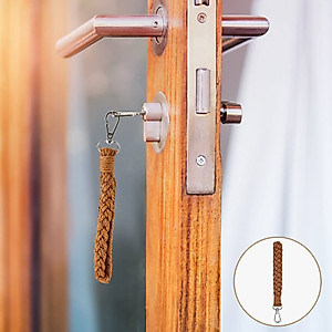 5 Pieces Boho Macrame Keychain Handmade Wristlet Bracelet Keychain Colorful Braided Wristlet Keychain Wrist Lanyard Women's Keyrings Keychains