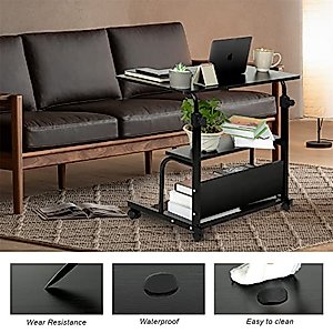 Laptop Desk Adjustable Desk Small Standing Desk Home Office Desks for Small Spaces Portable Desk Table for Bedrooms, 31.5" Black Uplift Student Study Desk Mobile Rolling Computer Work Desk on Wheels