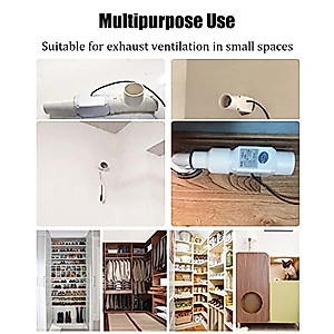 TTiiLoe Inline Duct Fan 2 Inch 50mm Ventilation Exhaust Booster 62 CFM Quiet Fan Filter Duct Kit 6W 12V Intake Fume Extractor Blower for Attic Kitchen Grow Tent (2 inch/50mm, Adjustable Speed)