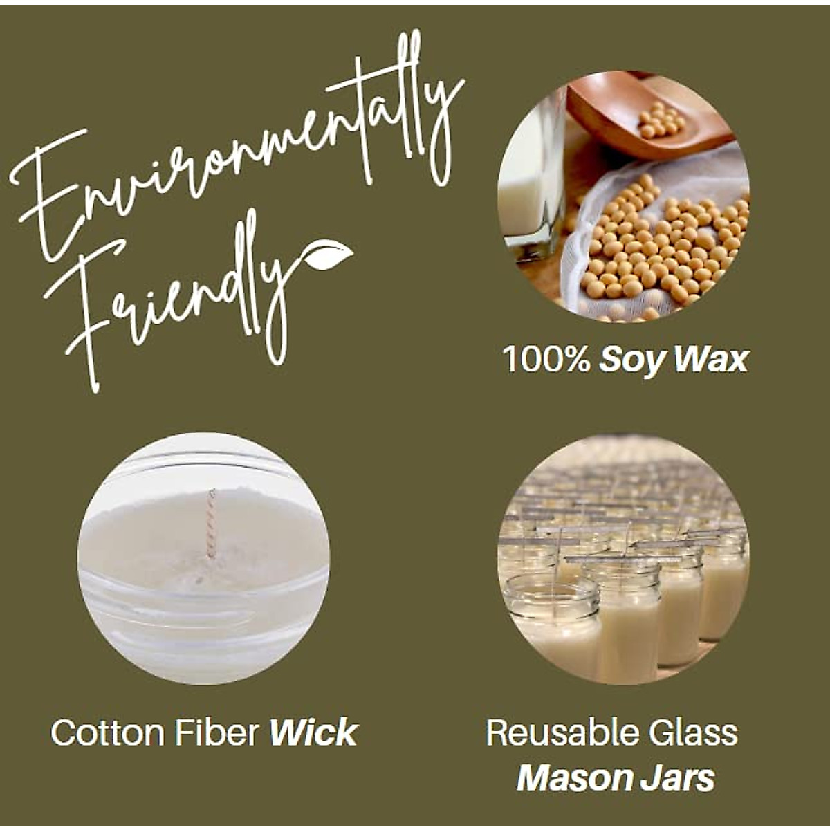 Nika's Home Pine Soy Candle 12oz Mason Jar Non-Toxic White Soy Candle-Hand Poured Candle- Handmade, Long Burning 50-60 Hours Highly Scented All Natural, Clean Burning Large Candle Gift Décor