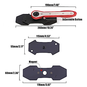 JOJOY LUX Brake Caliper Press Tools, 360 Degree Automotive Swing Ratchet Expander Wrench Brake Pad Spreader Tool with Extra 2PCS Large Plates for Single Twin Quad Sextuplet Piston Disc Brake Caliper