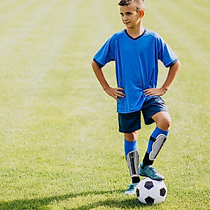 Luwint Kids Soccer Shin Guards with Ankle Protection, Comfortable Child Calf Pads Protective Gear Soccer Equipment for 13-18 Yrs