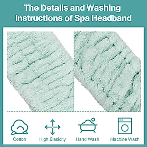 Chuangdi 3 x Face Wash Bands for Makeup and Yoga Sports Shower Face Spa Headband Elastic Headband for Girls and Women (Light Orange, Light Purple, Light Green)