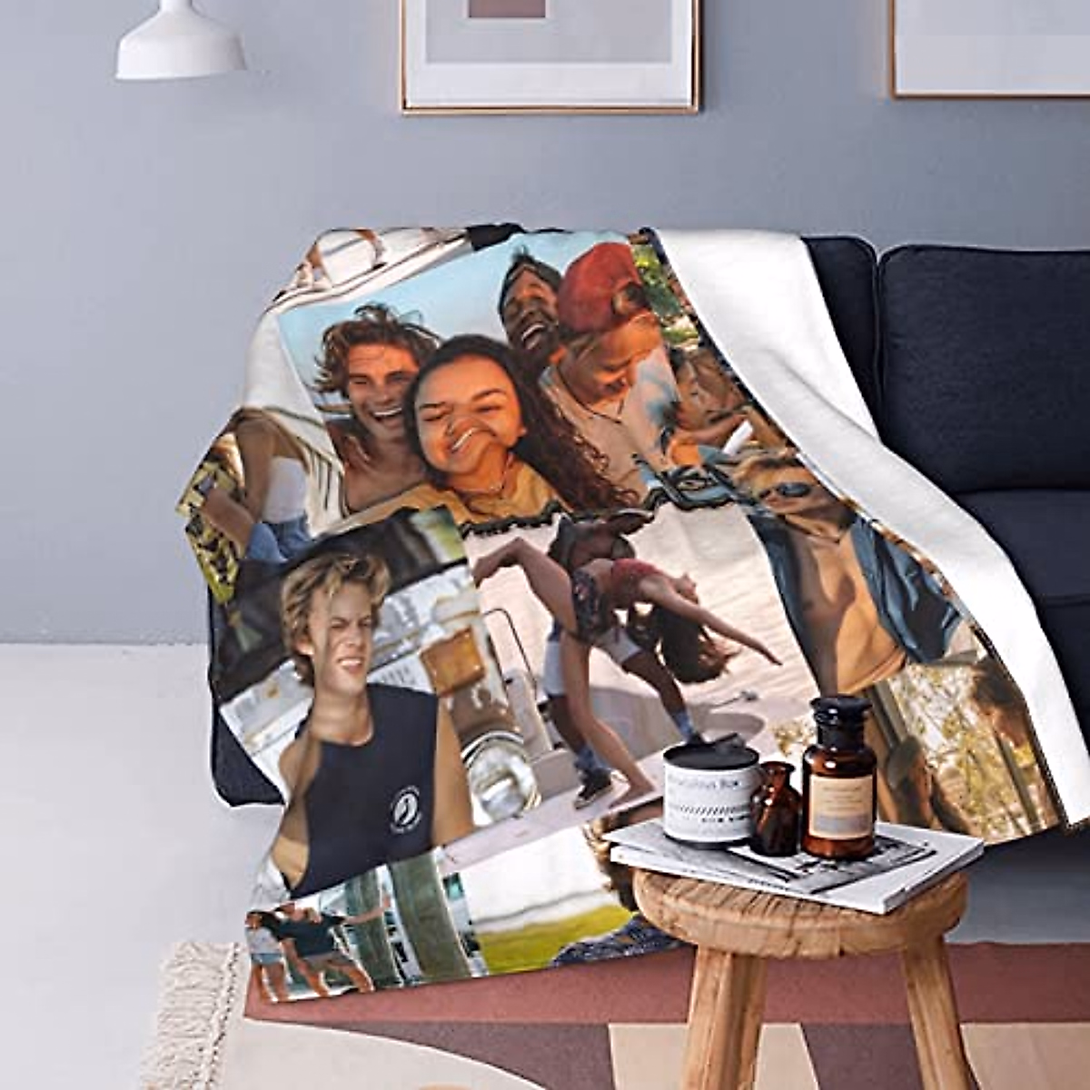 Putidadl Television Series Pogue Life,Outer Banks North Carolina Blanket Soft Cozy Throw Blanket Flannel Blankets for Bed Car Couch Living Room Travel50 x40, Black5