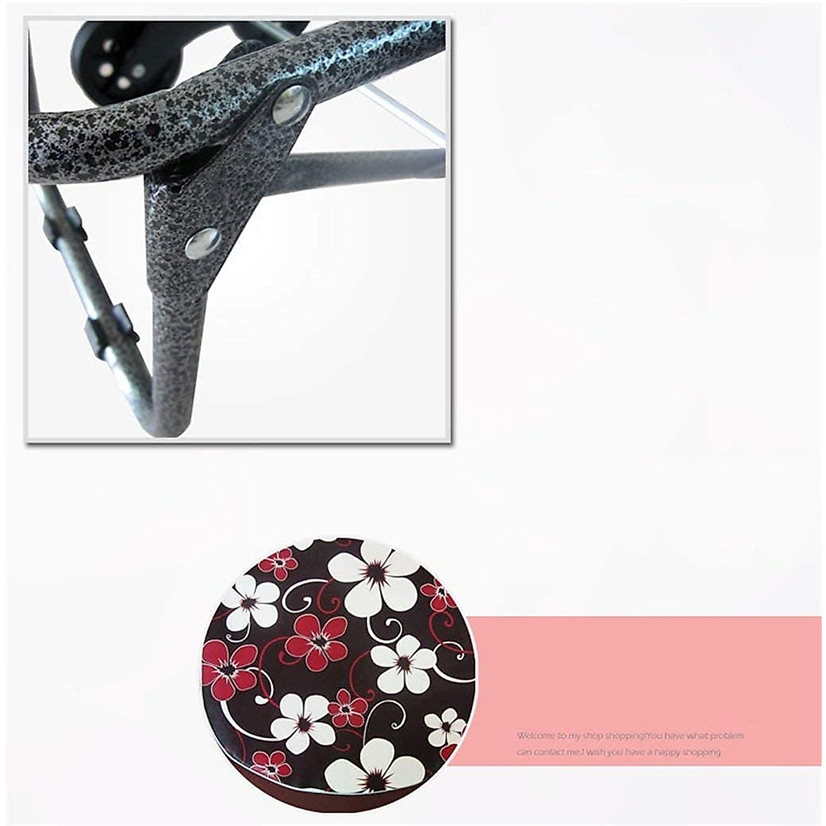 Shopping Trolley on Wheels Multi Function Shopping Cart Trip Climbing Stairs Cart Collapsible Portable Lever Car Small Trailer Trolley Storage Hand Trucks,Brown,