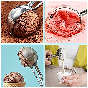 Cookie Scoop Set, Ice Cream Scoop Set with Multiple Size Trigger Small, Medium and Large Stainless Steel Cookie Scoops Set of 3 for Baking, Stainless Steel Cupcake Scoop, Ice Cream Scooper (3Pcak)