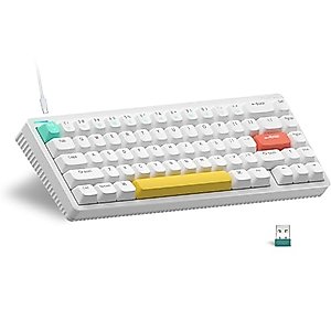 nuphy Halo65 Mechanical Gaming Keyboard with PBT Keycaps, 65% RGB Hot-swap Wireless Keyboard, Supports Bluetooth、2.4G and Wired Connection，Compatible with Mac and Windows-White(Baby Kangraoo Switch)