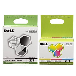Dell 21 Printer Series Ink Cartridge for Dell All-In-One printers P513w P713w V313 V313w V515w V715w, 2-Pack, (Black and Color)