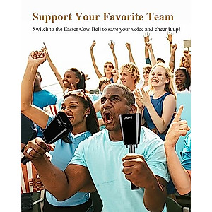 Eastar Cow Bell with Handle, 2 Pack Cowbells for Sporting Events, 10 Inch Cowbells Noise Makers Cheering Bell for Football Games, Stadiums, Halloween Gifts, Black