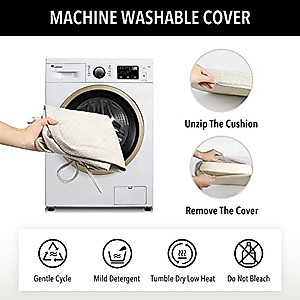 Tromlycs Chair Pads for Dining Chairs Cushions Kitchen 4 Pack Room Seat Indoor U Shaped Non Slip with Ties Set 16x17 Inch Farmhouse Light Linen