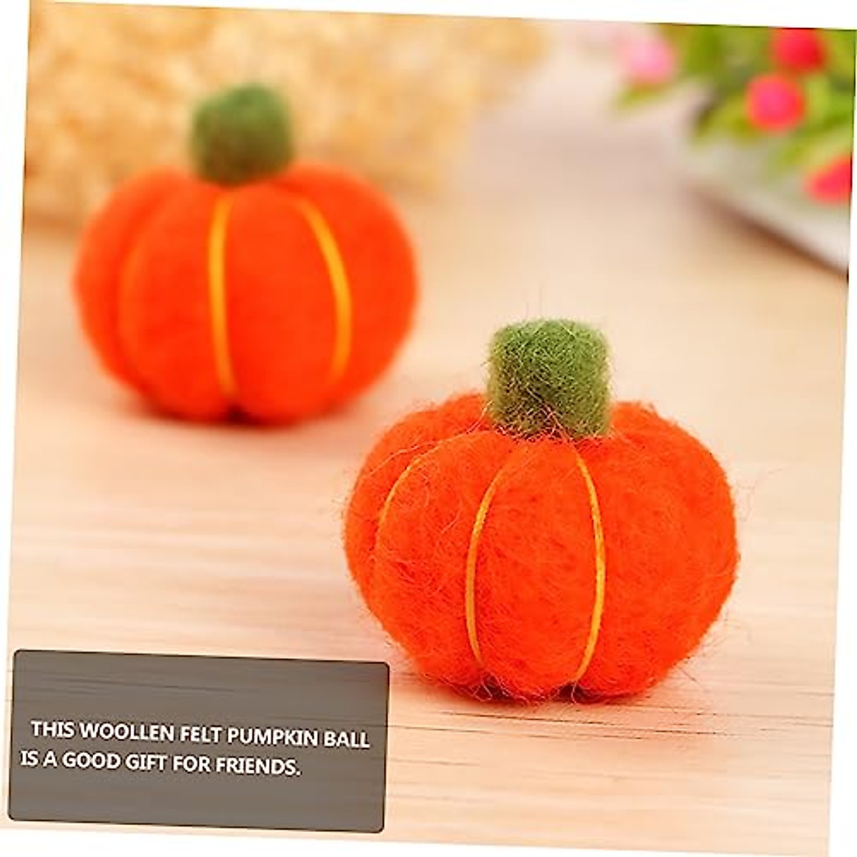 COHEALI 6 Pcs Pumpkin Wool Felt Christmas Decor Mini Wreath Artificial Flower Garland Nativity Craft Needle Felt Pumpkin Handmade Wool Felt Kit Orange Self Made Ornament Balloons Garland