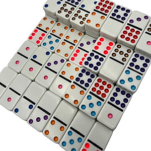 University Games | ChickenFoot Double 9 Color Dot Professional Size Dominoes for 1 to 8 Players Ages 6 and up