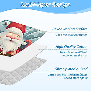 GOODOLD Christmas Gnome Ironing Mat Portable Travel Ironing Pad for Washer,Dryer,Table Top, Iron Board Alternative Cover, Large Heat Resistant Ironing Blanket
