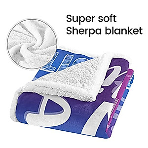 Customized Blanket for Adults with Name Personalized Blankets with Name for Adults Custom Purple Gradient Fleece Blanket Gifts for Birthday Mothers Fathers Valentines Day